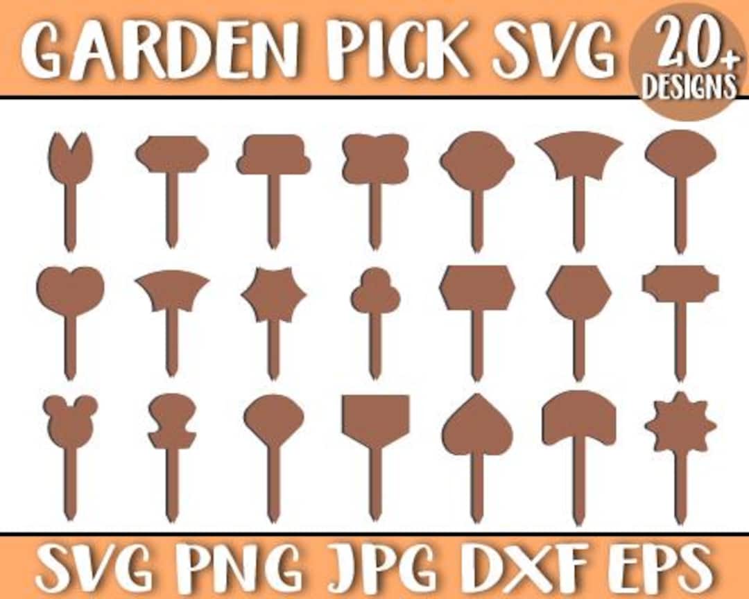Garden Stake SVG, Garden Tool & Flower SVG Cut File, Garden Pick SVG ...