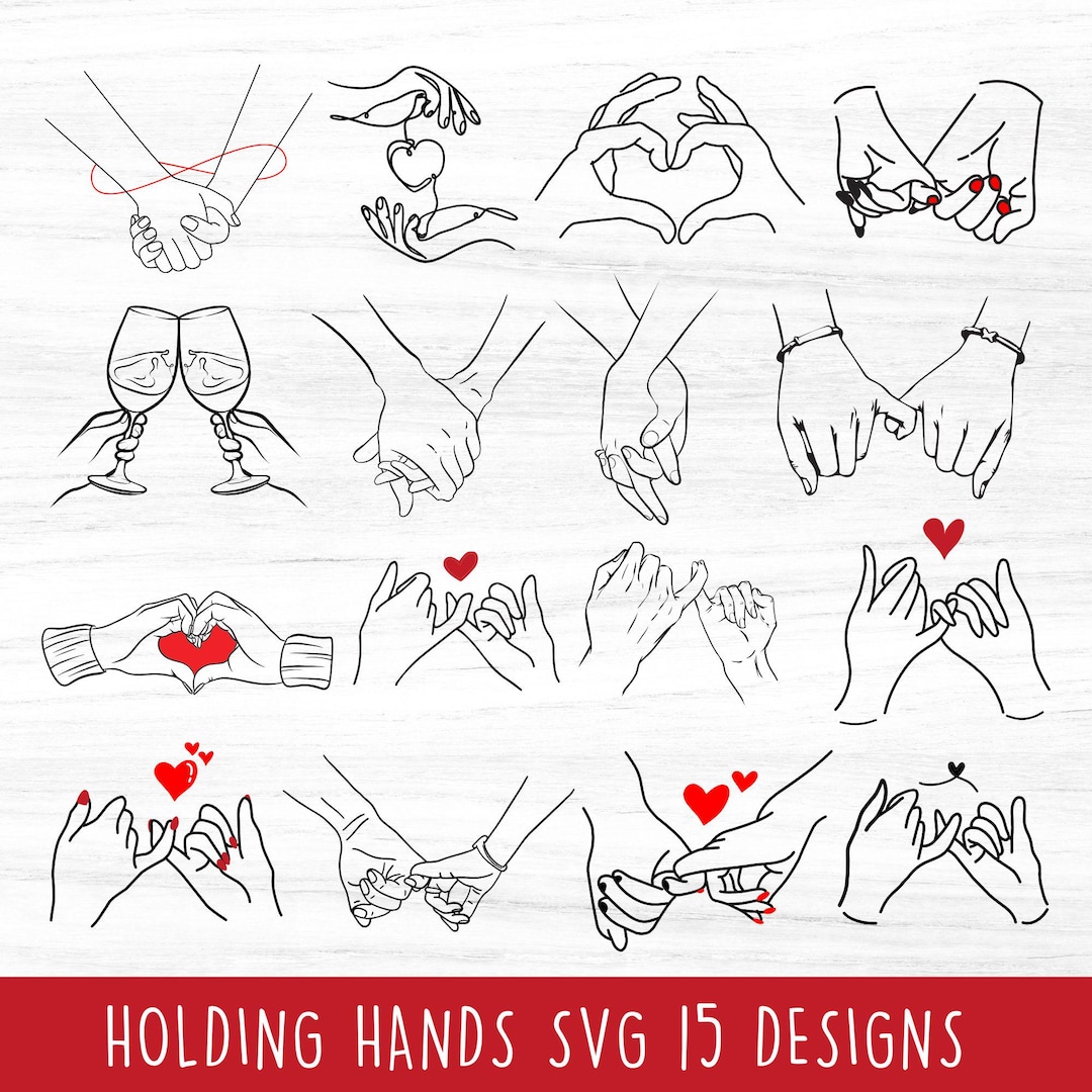 Holding Hands Svg Bundle, Holding Hand Cut File, Holding Hand ...