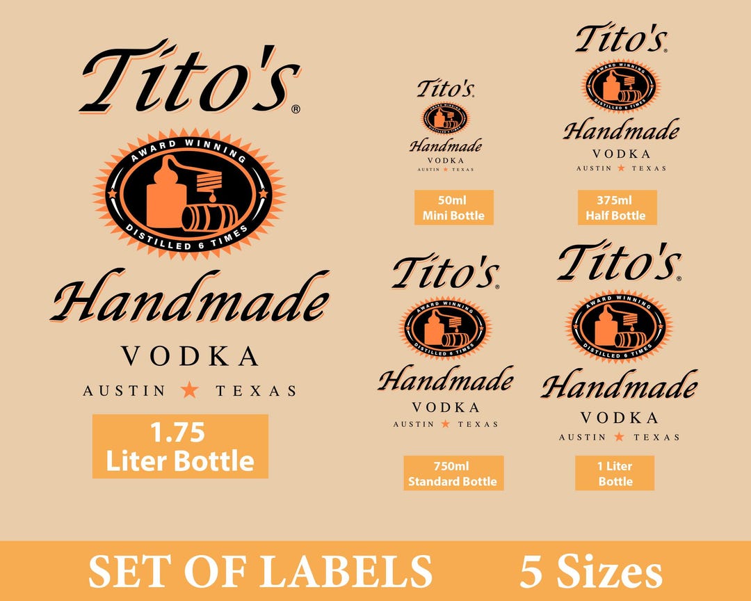 Tito's Vodka Svg, Titos Handmade Vodka Cut File, Tequila Skinny Wrap ...
