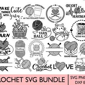 Crochet Svg Bundle Cricut Cut Files, Silhouette, Knitting Svg, Crochet ...