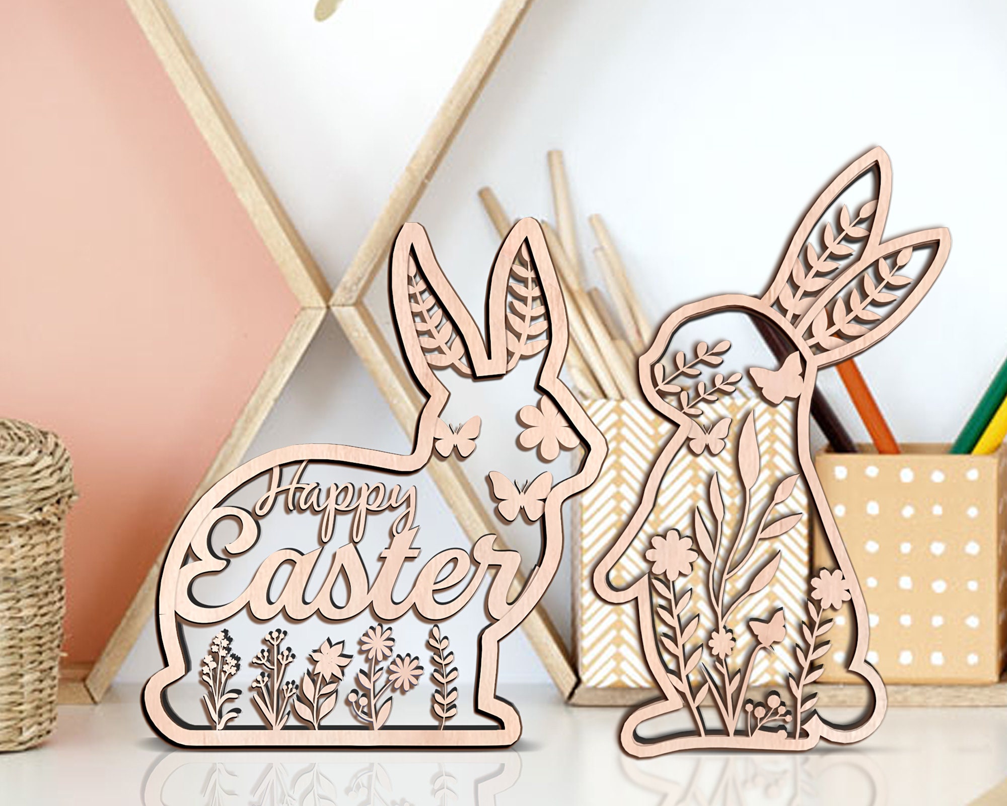 Easter Rabbit Layers SVG, Easter Rabbit Layers SVG Laser Cut Files, 3D ...