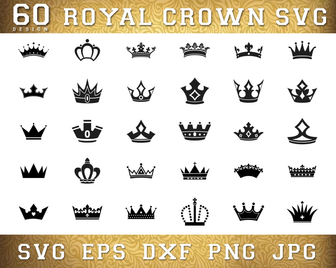 Royal Crown SVG Bundle, King Crown Svg, Queen Crown Svg, Princess Tiara ...