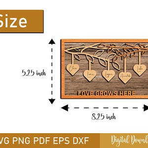 Family Tree Stand Svg, Mothers Day Gift, Split Monogram Svg ,heart Tree ...