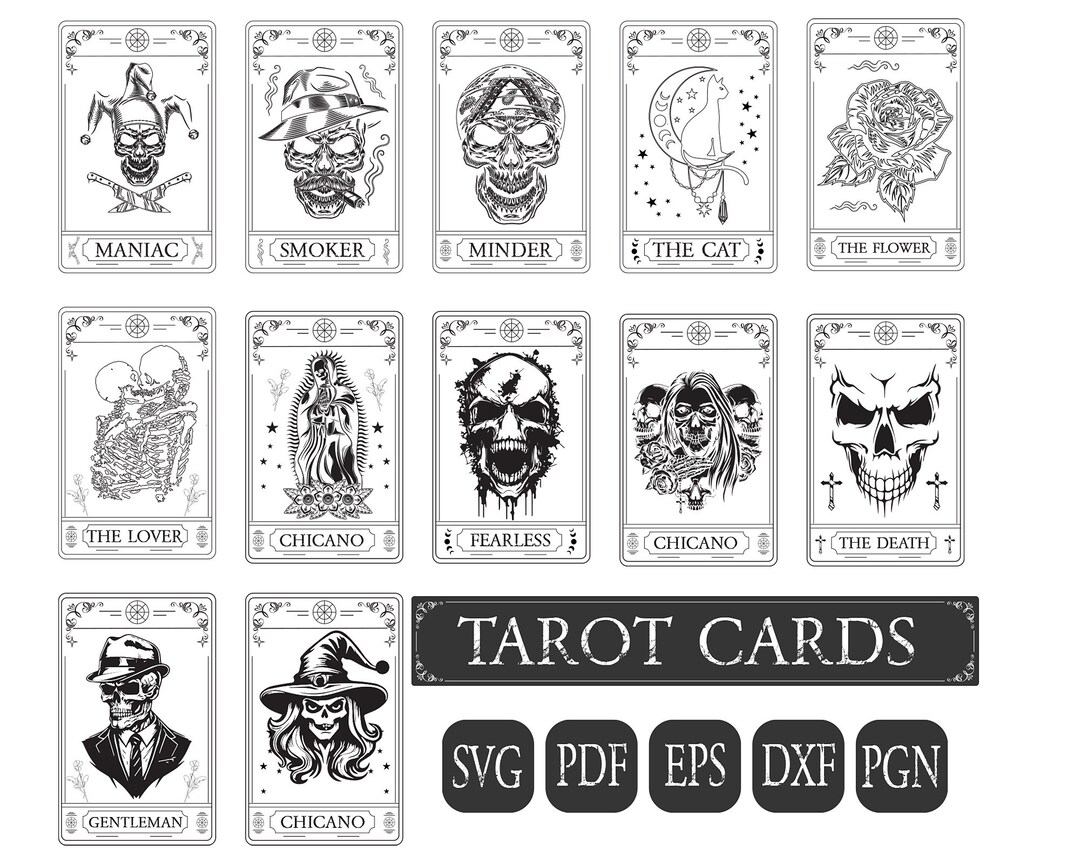 Tarot Cards Bundle SVG, Sarcastic Svg Designs, Funny Tarot Cards Svg ...