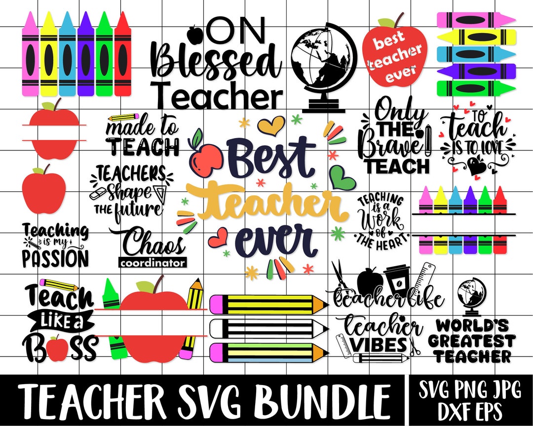 Teacher Appreciation SVG, School Svg, Teacher Svg Bundle, Teacher Quote ...