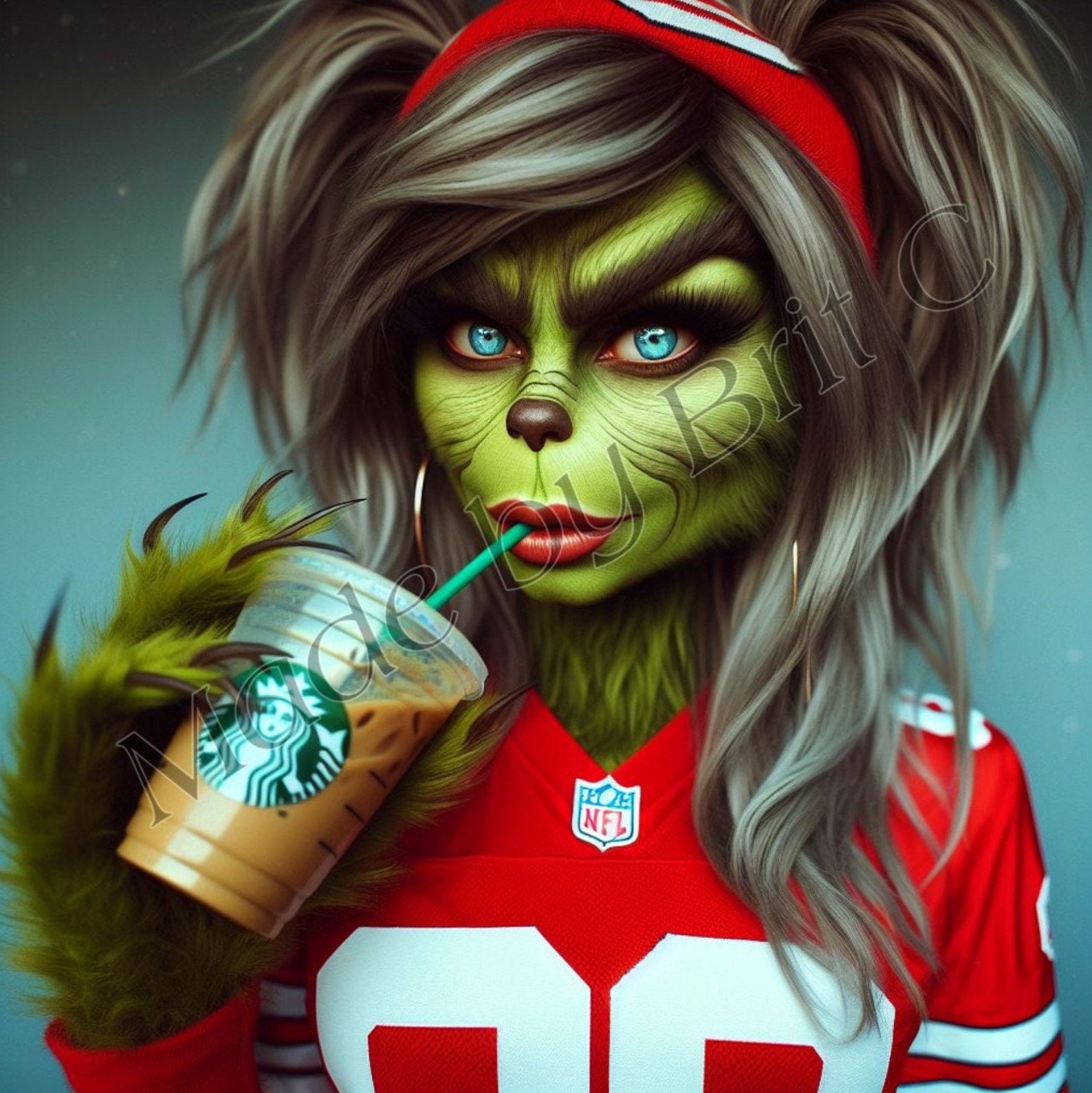 Ms Grinch at Starbies - Etsy