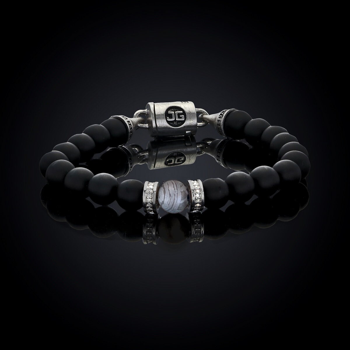 Meteorite: Aletai Meteorite Center Bead Surrounded by Diamonds ...