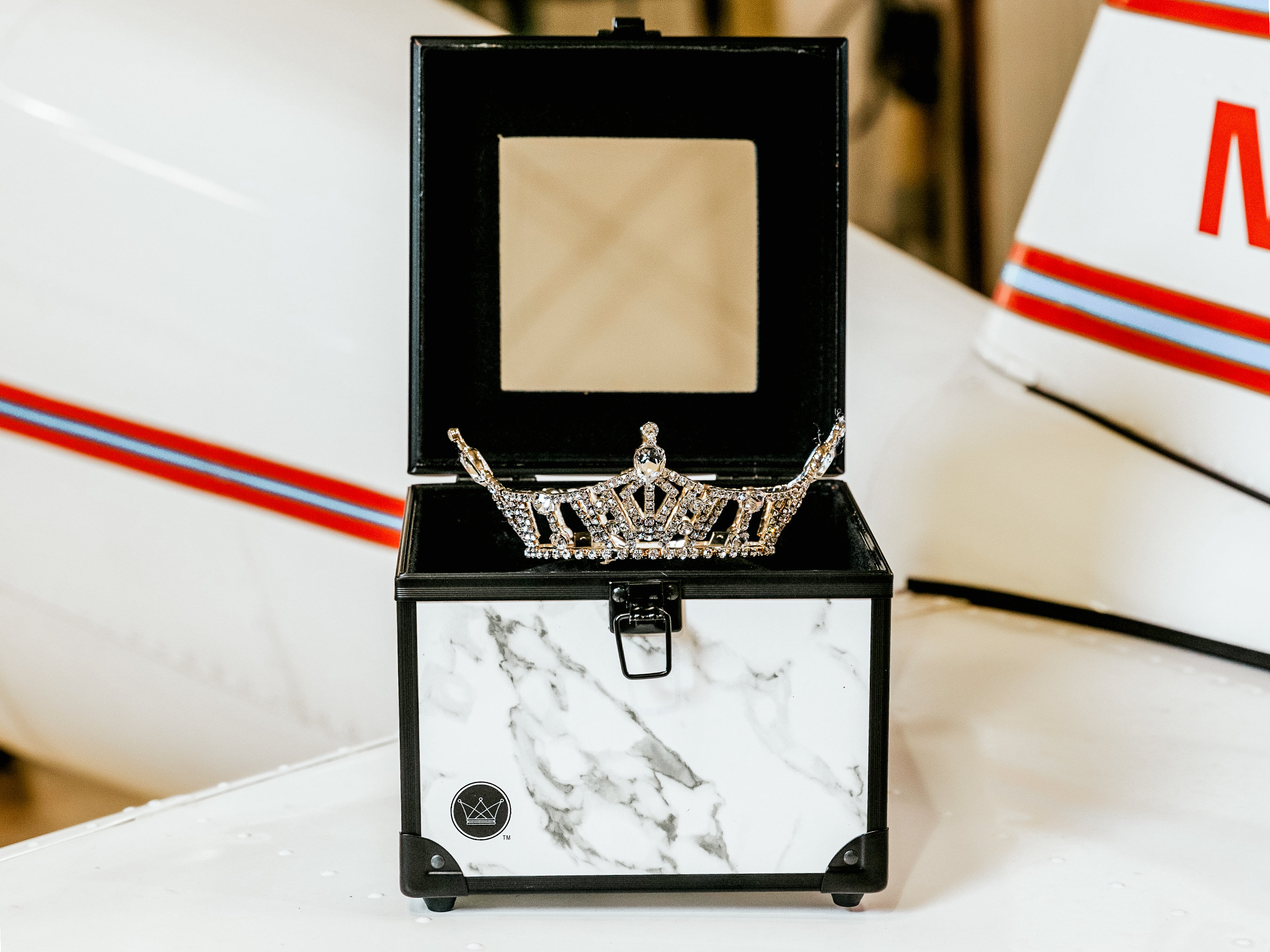 Pageant Crown Box, Tiara Display and Sash Holder, Carrying Travel Case ...