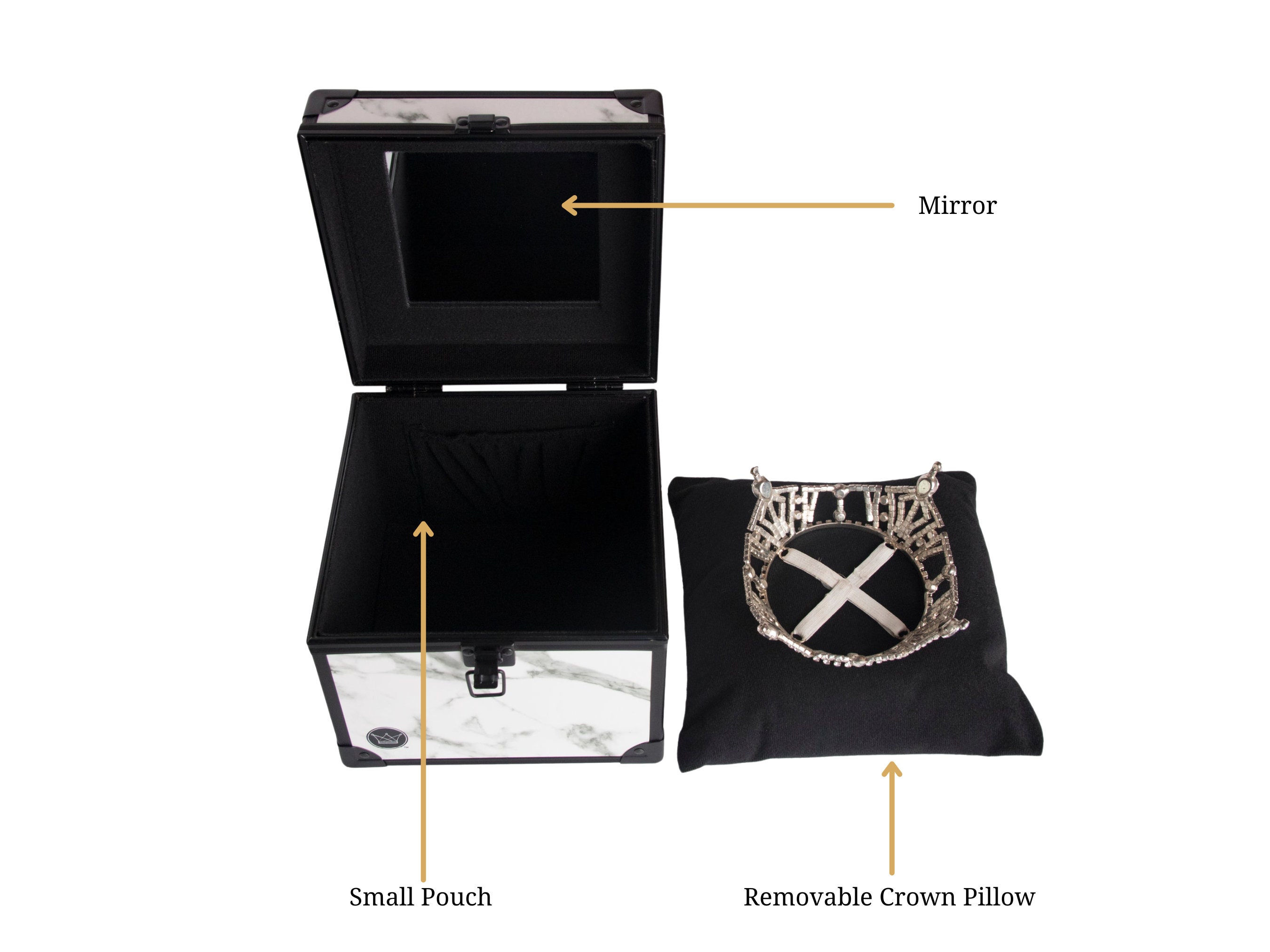 Pageant Crown Box, Tiara Display and Sash Holder, Carrying Travel Case ...