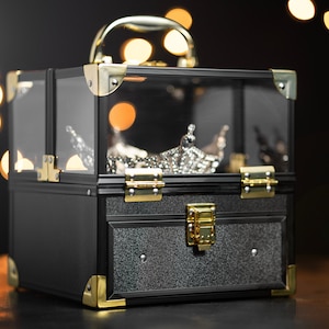 Pageant Crown Box Display, Tiara and Sash Holder, Carrying Travel Case ...