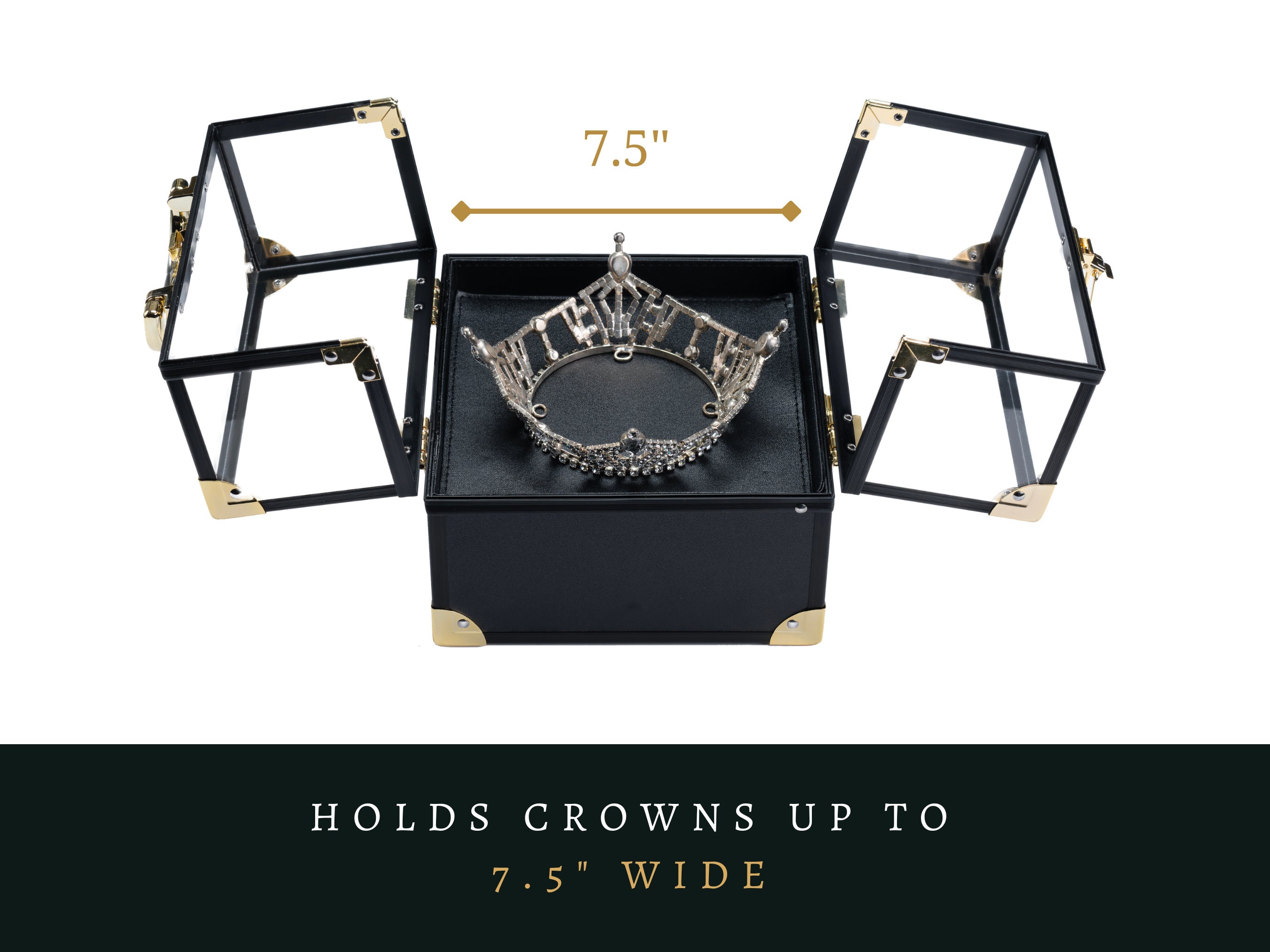 Pageant Crown Box Display, Tiara and Sash Holder, Carrying Travel Case ...