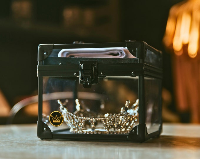 Pageant Crown Box, Clear Tiara Display Case and Sash Holder, Storage ...