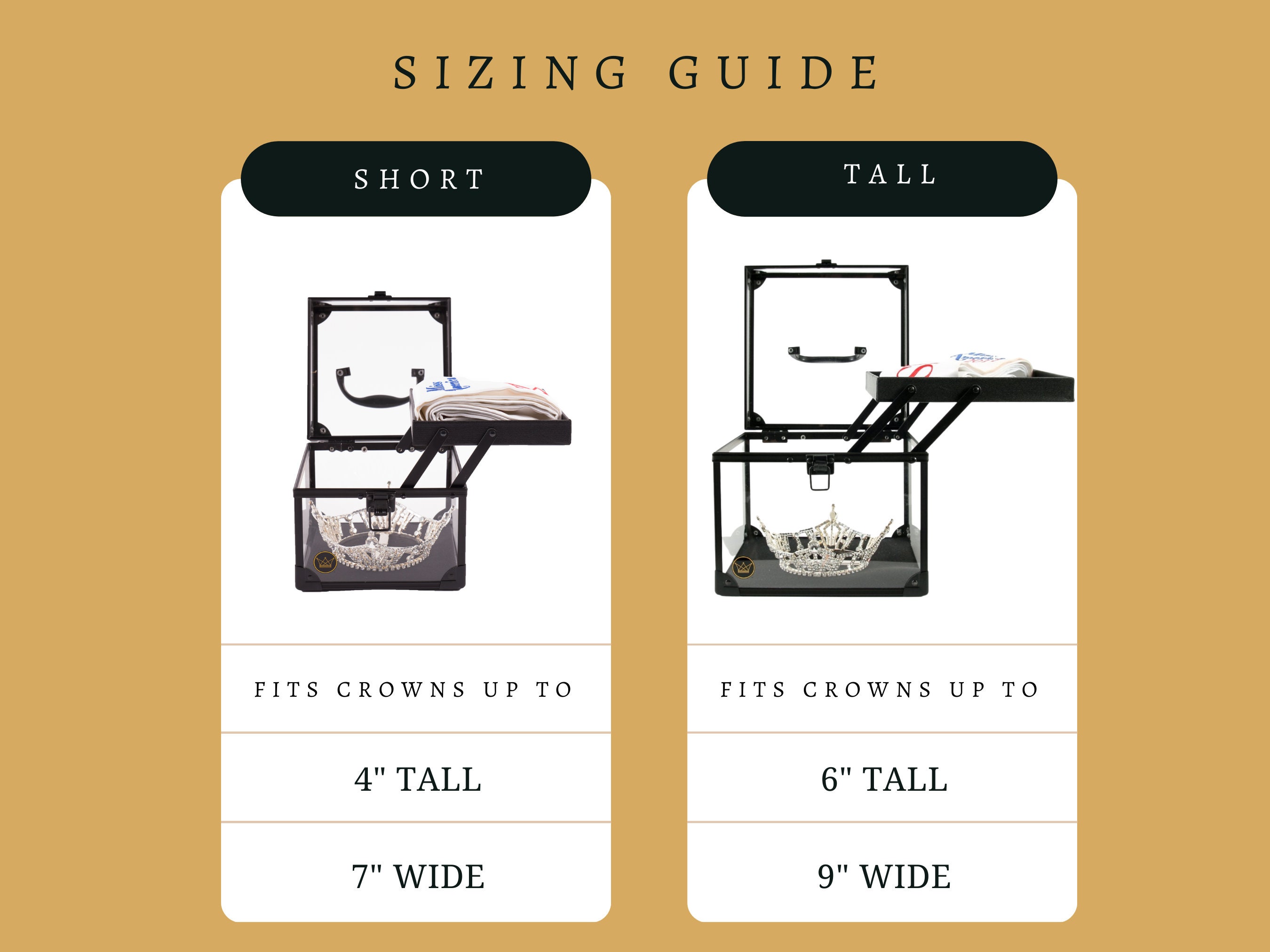 Pageant Crown Box, Clear Tiara Display Case and Sash Holder, Storage ...
