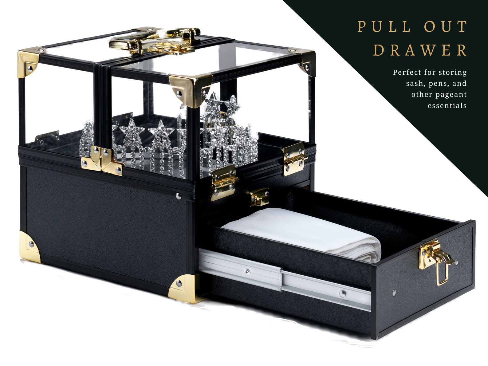 Pageant Crown Box Display, Tiara and Sash Holder, Carrying Travel Case ...