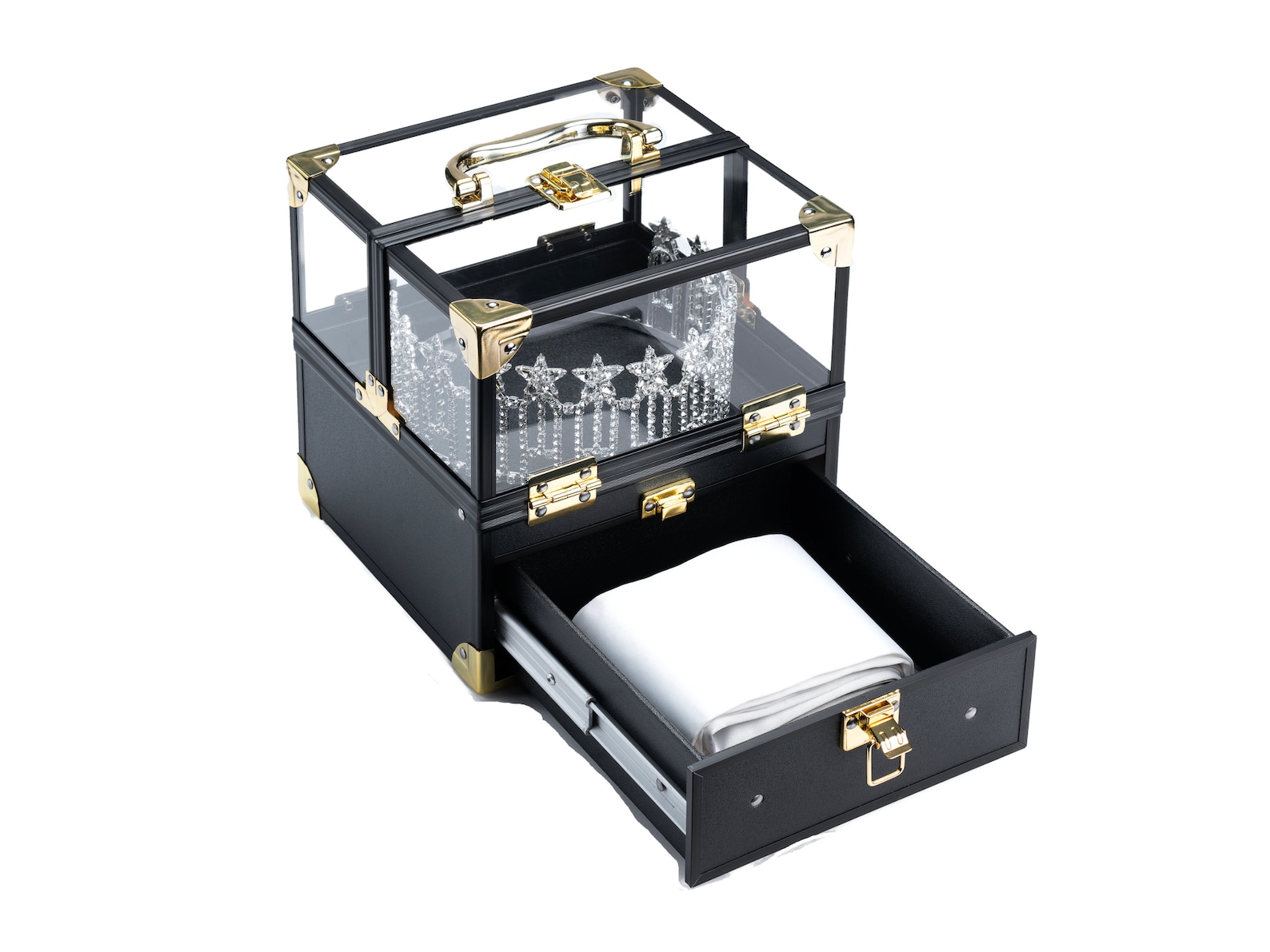 Pageant Crown Box Display, Tiara and Sash Holder, Carrying Travel Case ...