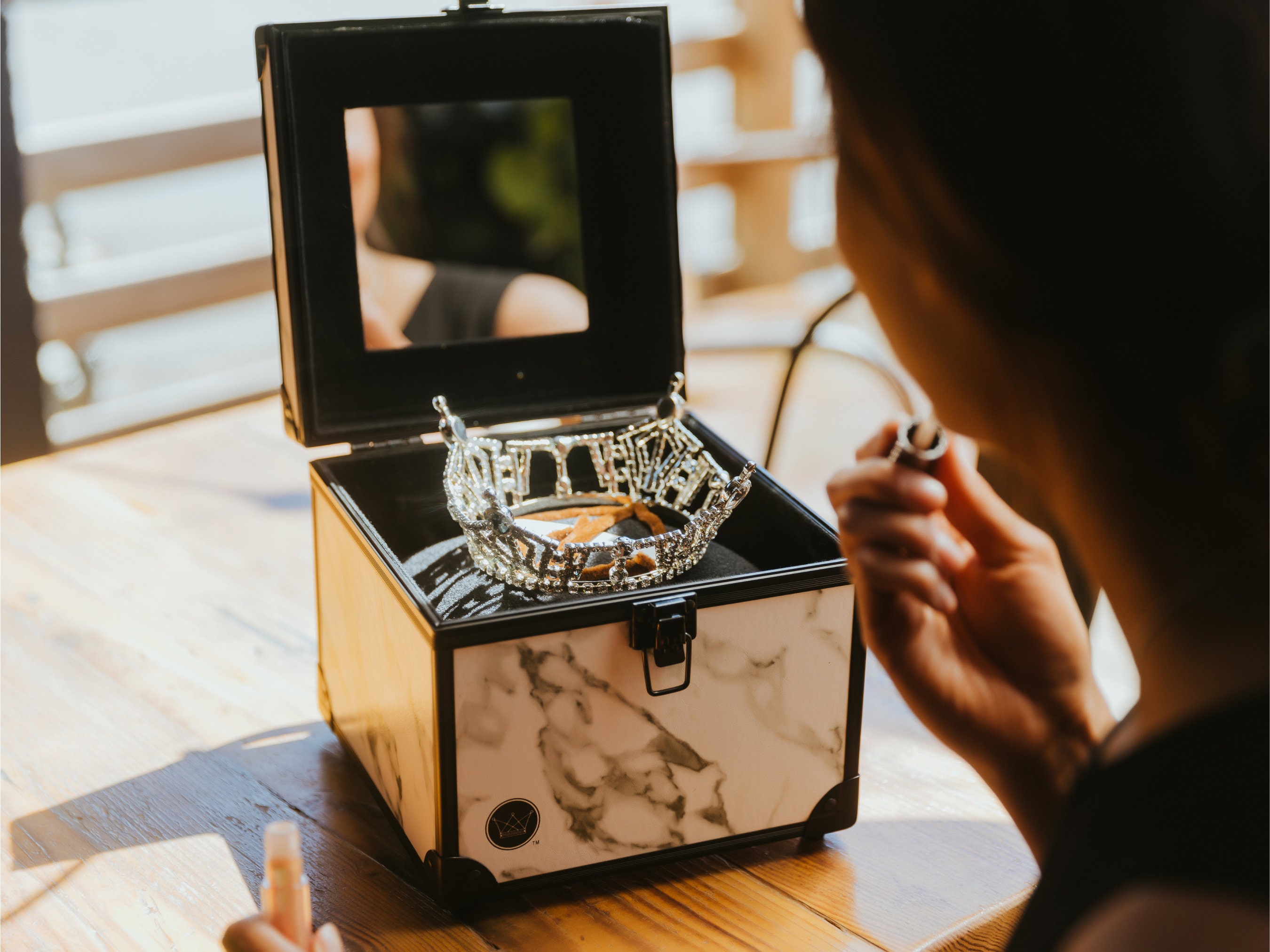Pageant Crown Box, Tiara Display and Sash Holder, Carrying Travel Case ...