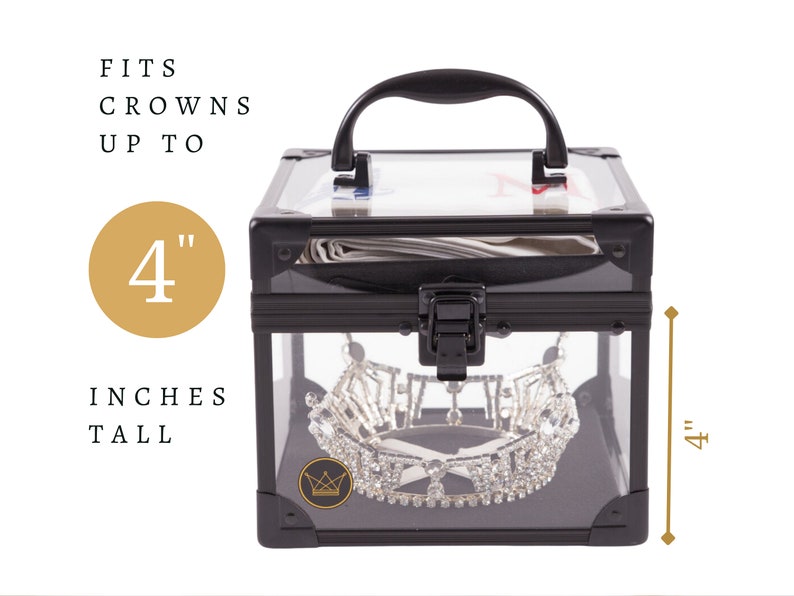 Pageant Crown Box, Clear Tiara Display Case and Sash Holder, Storage ...