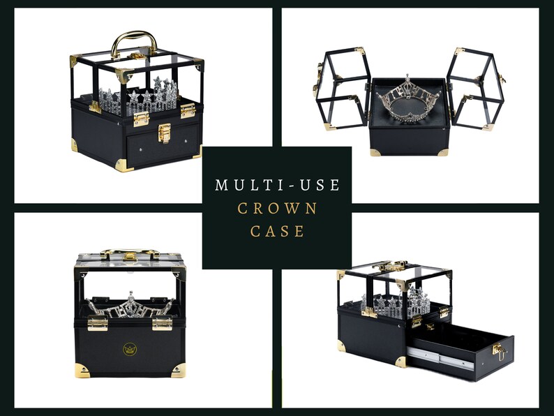 Pageant Crown Box Display, Tiara and Sash Holder, Carrying Travel Case ...