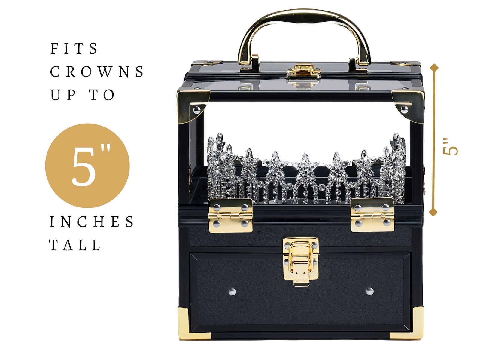 Pageant Crown Box Display, Tiara and Sash Holder, Carrying Travel Case ...