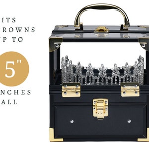 Pageant Crown Box Display, Tiara and Sash Holder, Carrying Travel Case ...