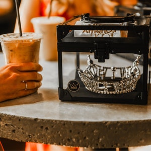 Pageant Crown Box, Clear Tiara Display Case and Sash Holder, Storage ...
