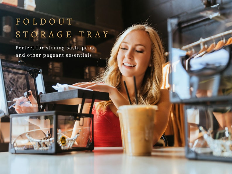 Pageant Crown Box, Clear Tiara Display Case and Sash Holder, Storage ...