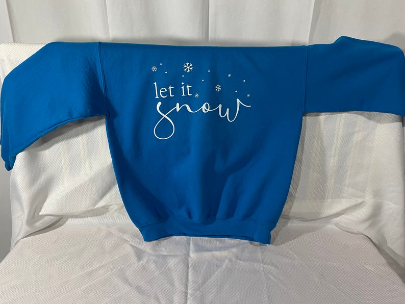 Let It Snow Sapphire Blue Crewneck Winter Sweatshirt Warm Cozy Love ...