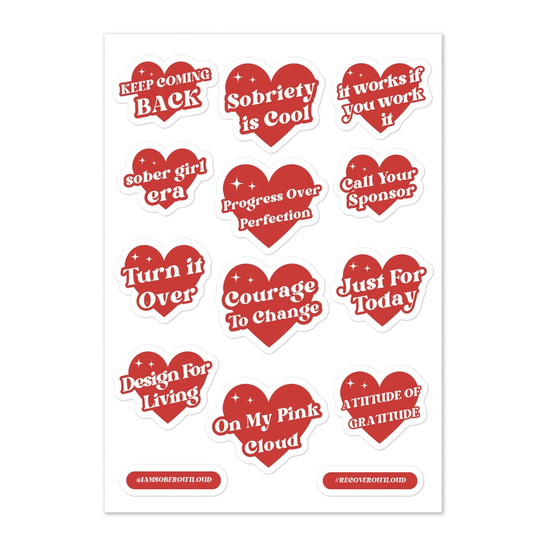 Sobriety Stickers, Sober Stickers, One Day at a Time, Aa Stickers ...