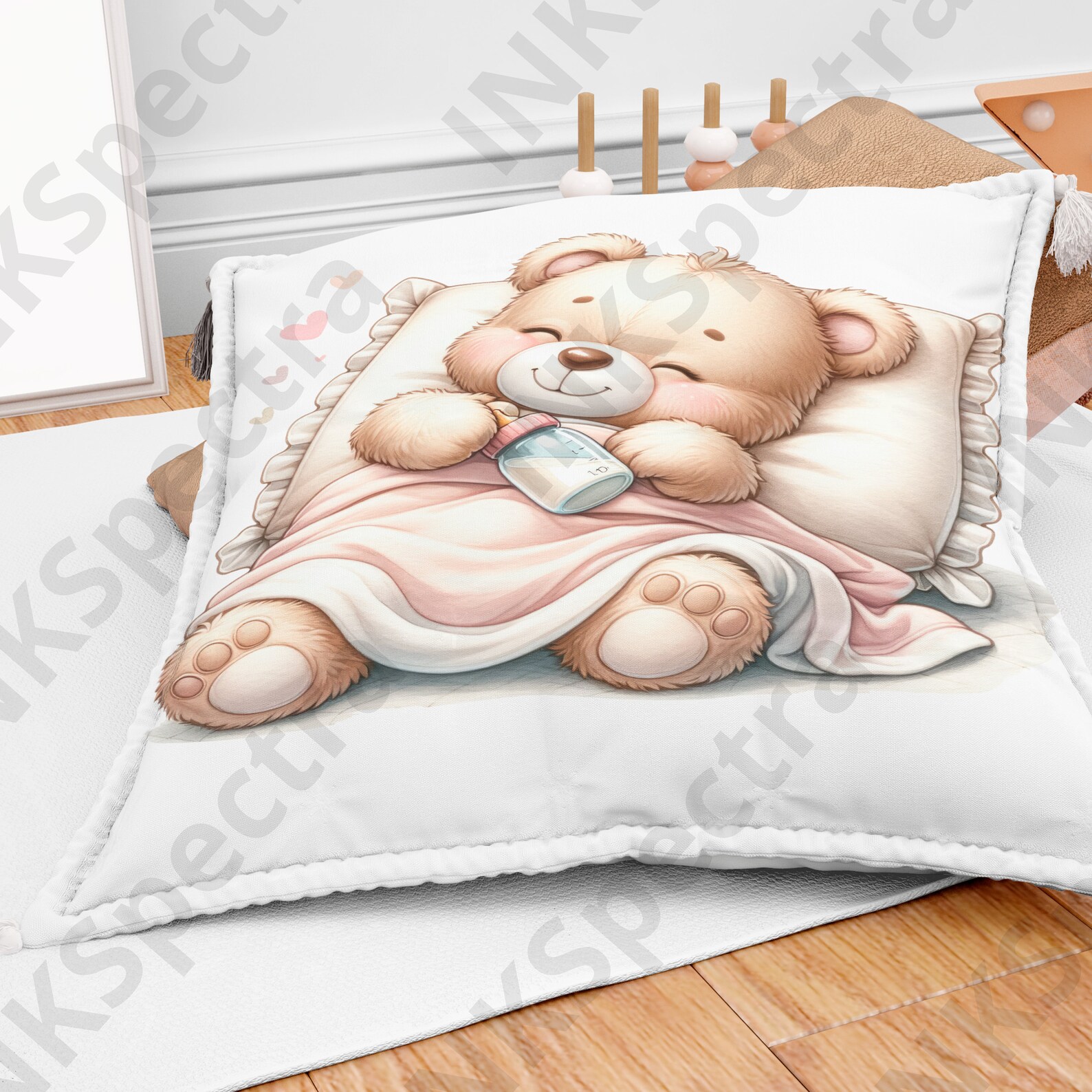 Sleepy Teddy Bears Clipart Bundle PNG, Nursery Decor, Printable Baby ...