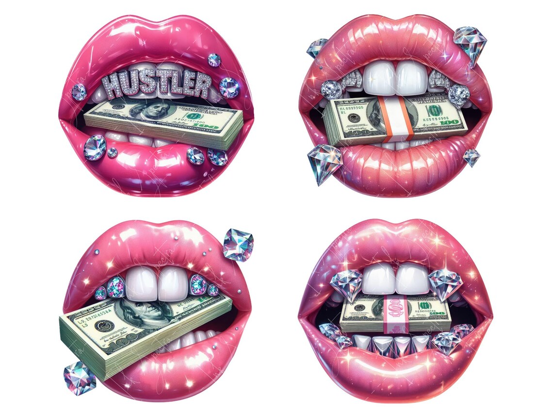 Lips With Money Clipart, Stack of Money Clip Art, Sublimation Money ...