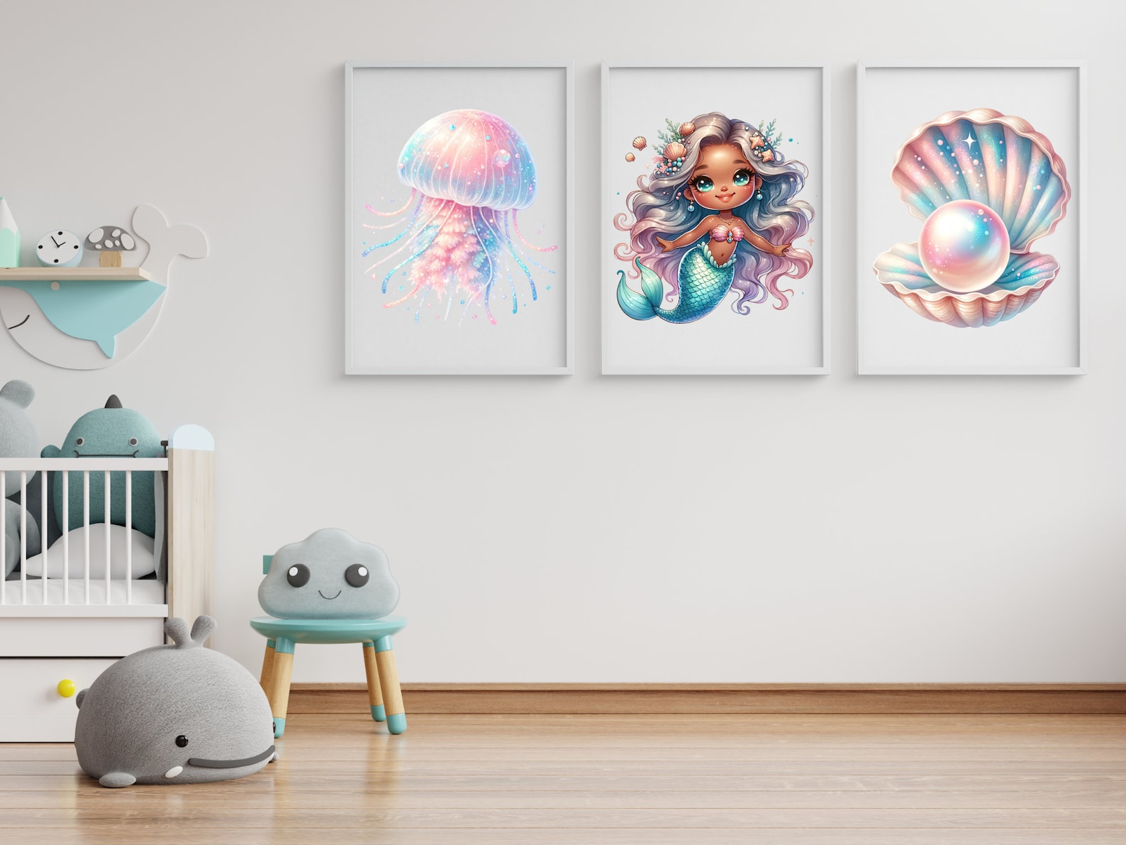 Pastel Mermaid Clipart Bundle, Mermaid Clipart, Watercolor Mermaid PNG ...