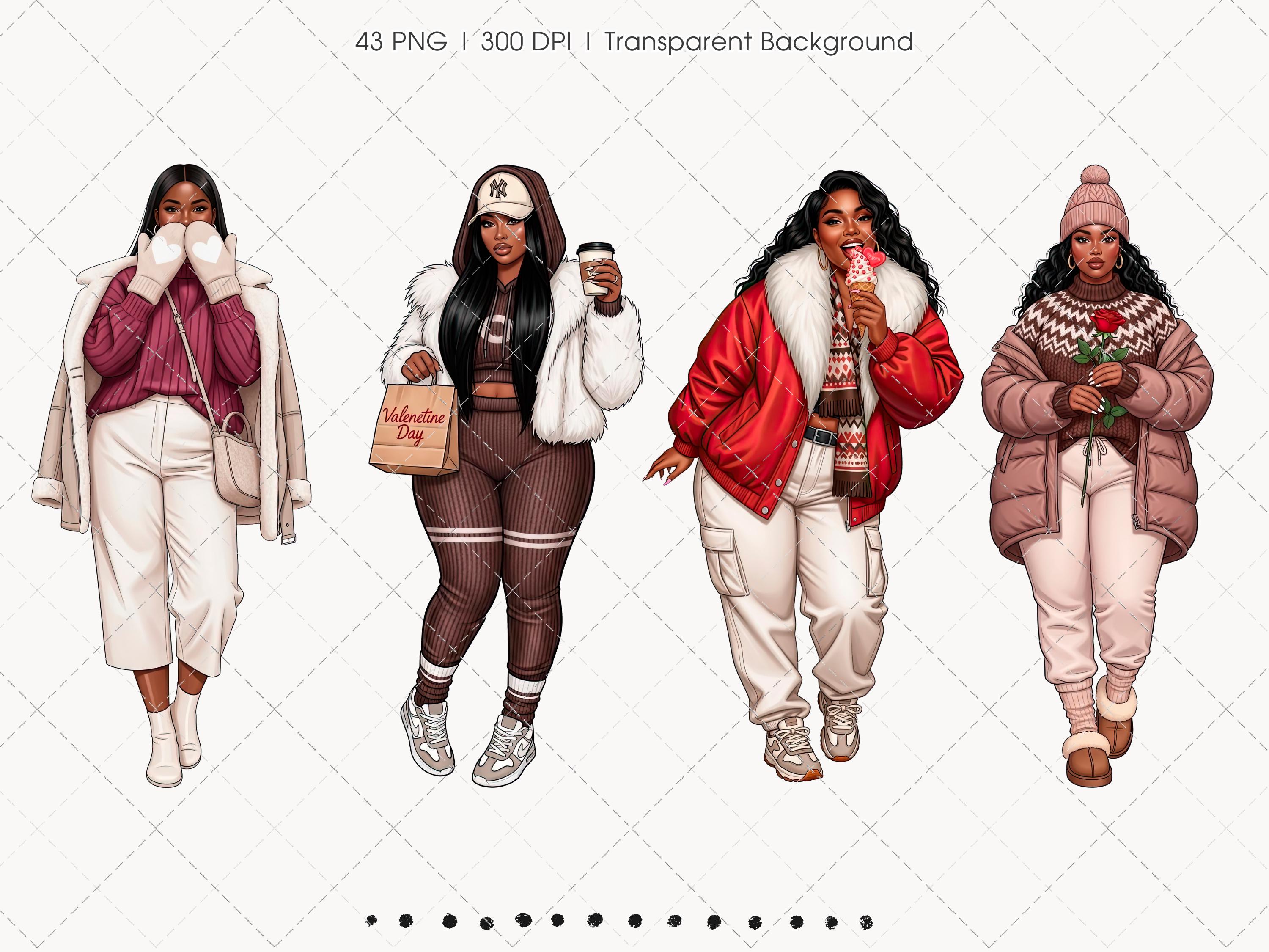 Sweet Mocha Afro Valentine Clipart PNG, Planner Stickers (digital ...