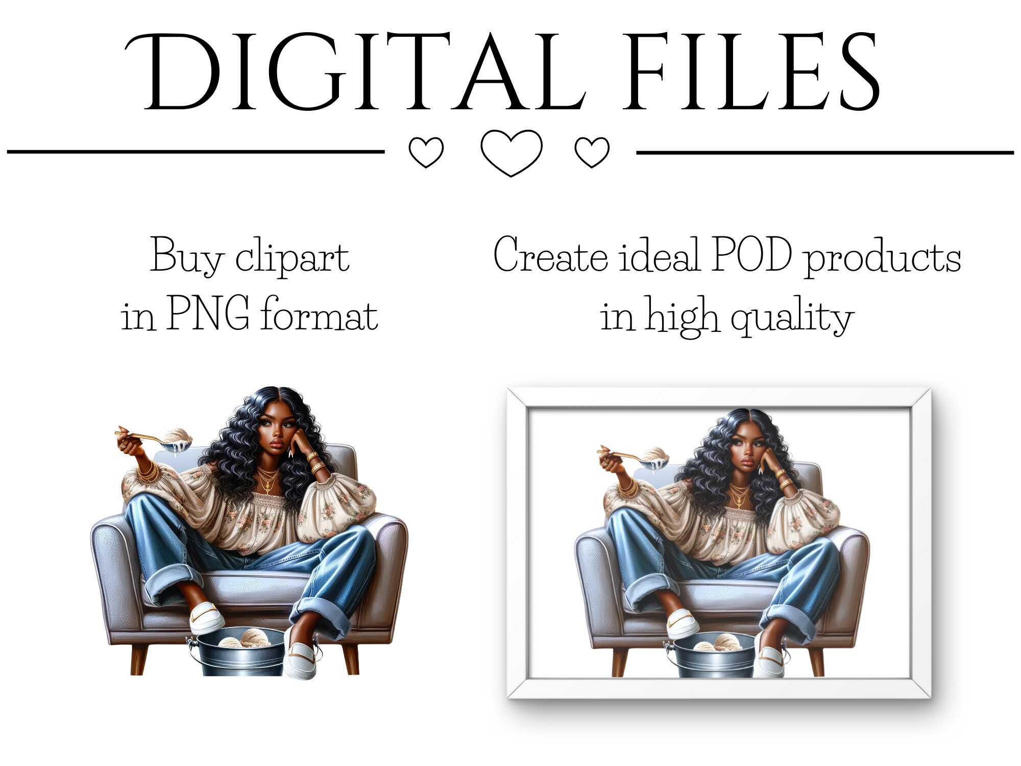 Sad Black Girl Boho Bundle, Sad Girl Digital Art, Black Girl Crying ...