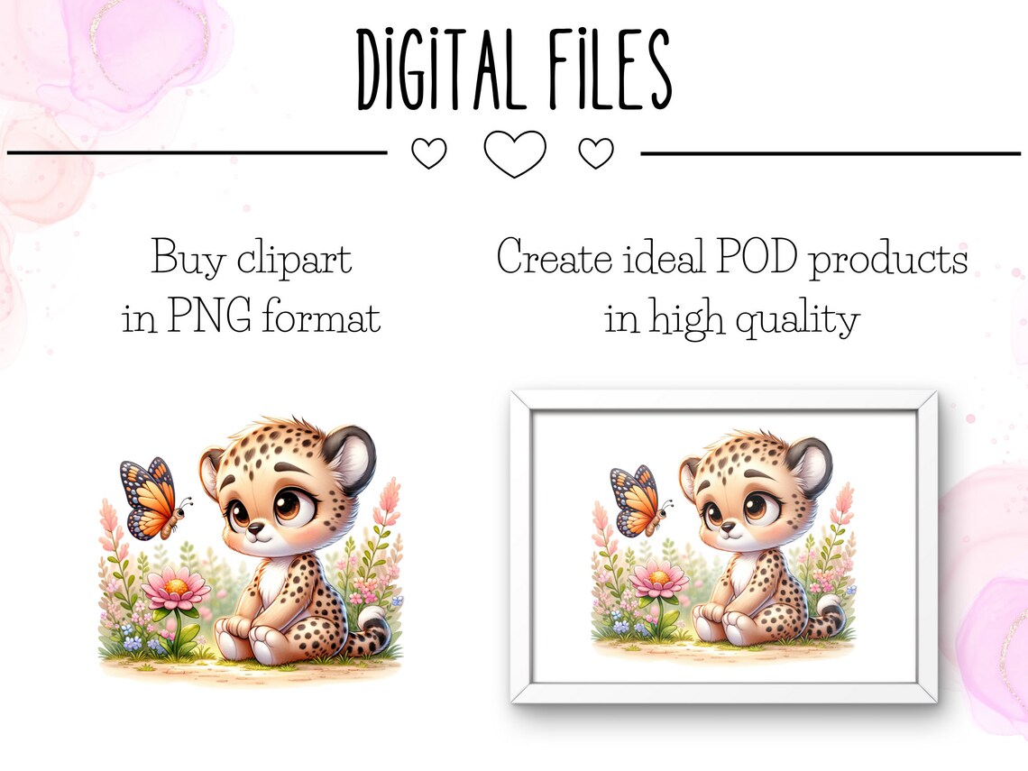 Cute Jungle Animals Clipart, Safari Baby Animal PNG, Watercolor Animal ...