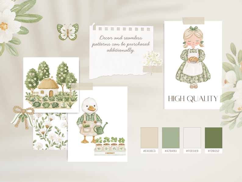Watercolor Tiny Gardeners Clipart Bundle, Cottagecore Animals, Kids PNG ...