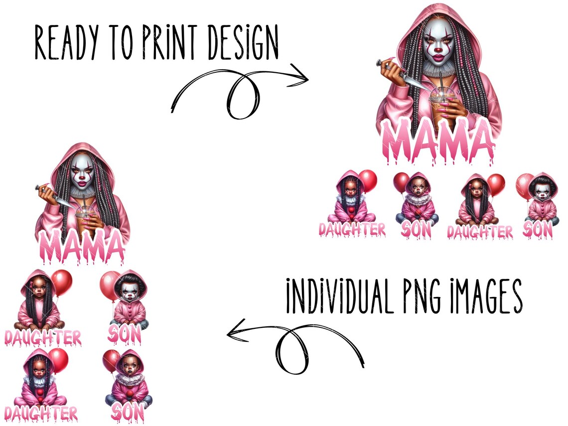 Halloween Horror Scary Mama, Custom Kid Name, Spooky Mama Png, Black ...