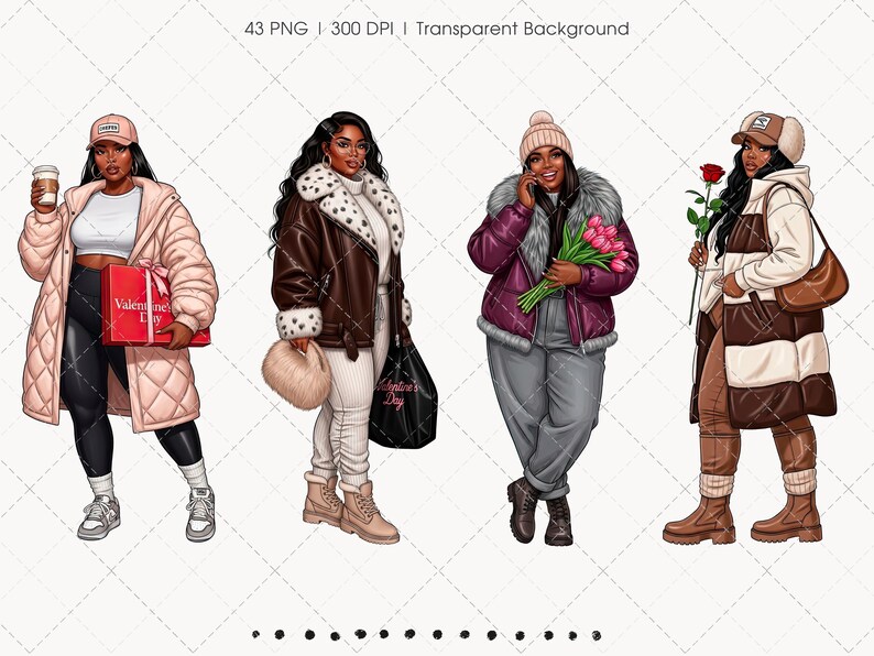 Sweet Mocha Afro Valentine Clipart PNG, Planner Stickers (digital ...