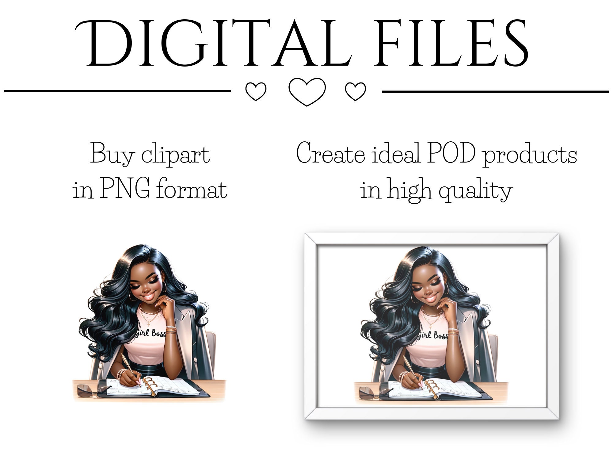Bundle Planner Black Girl Clipart, Boss Lady Planner, Goodnotes Sticker ...