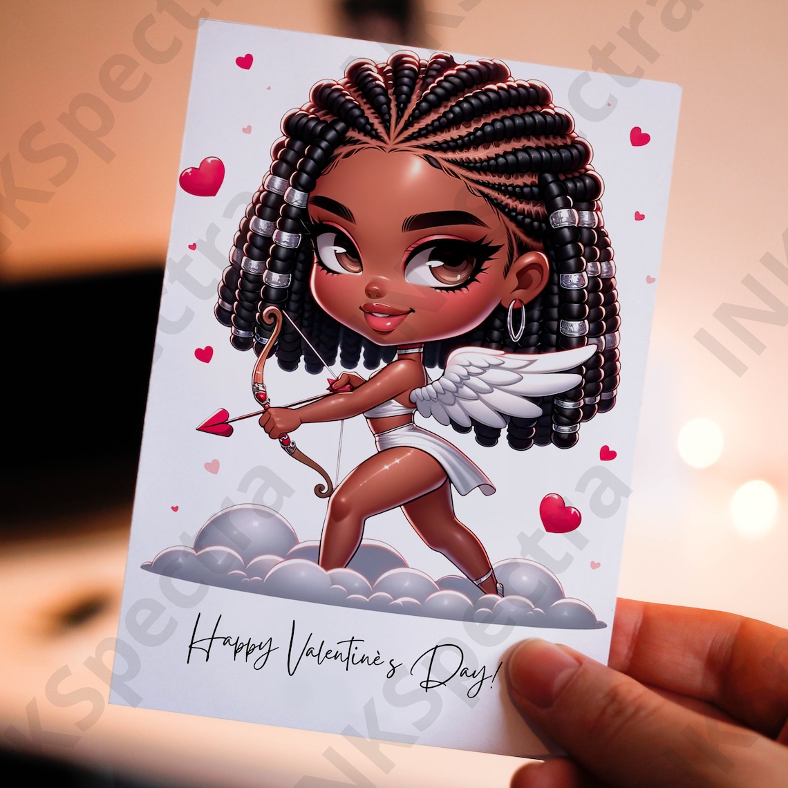 21 Chibi Black Girl Cupid Clipart for Valentine's Day Love Cupids PNG ...