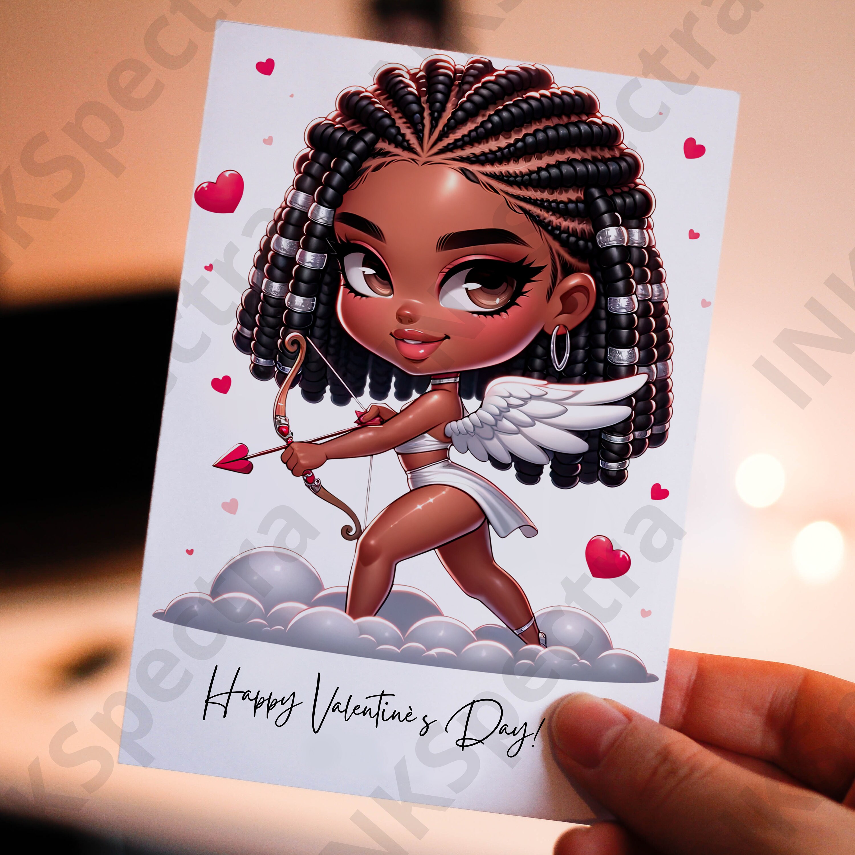 21 Chibi Black Girl Cupid Clipart for Valentine's Day- Love Cupids PNG ...