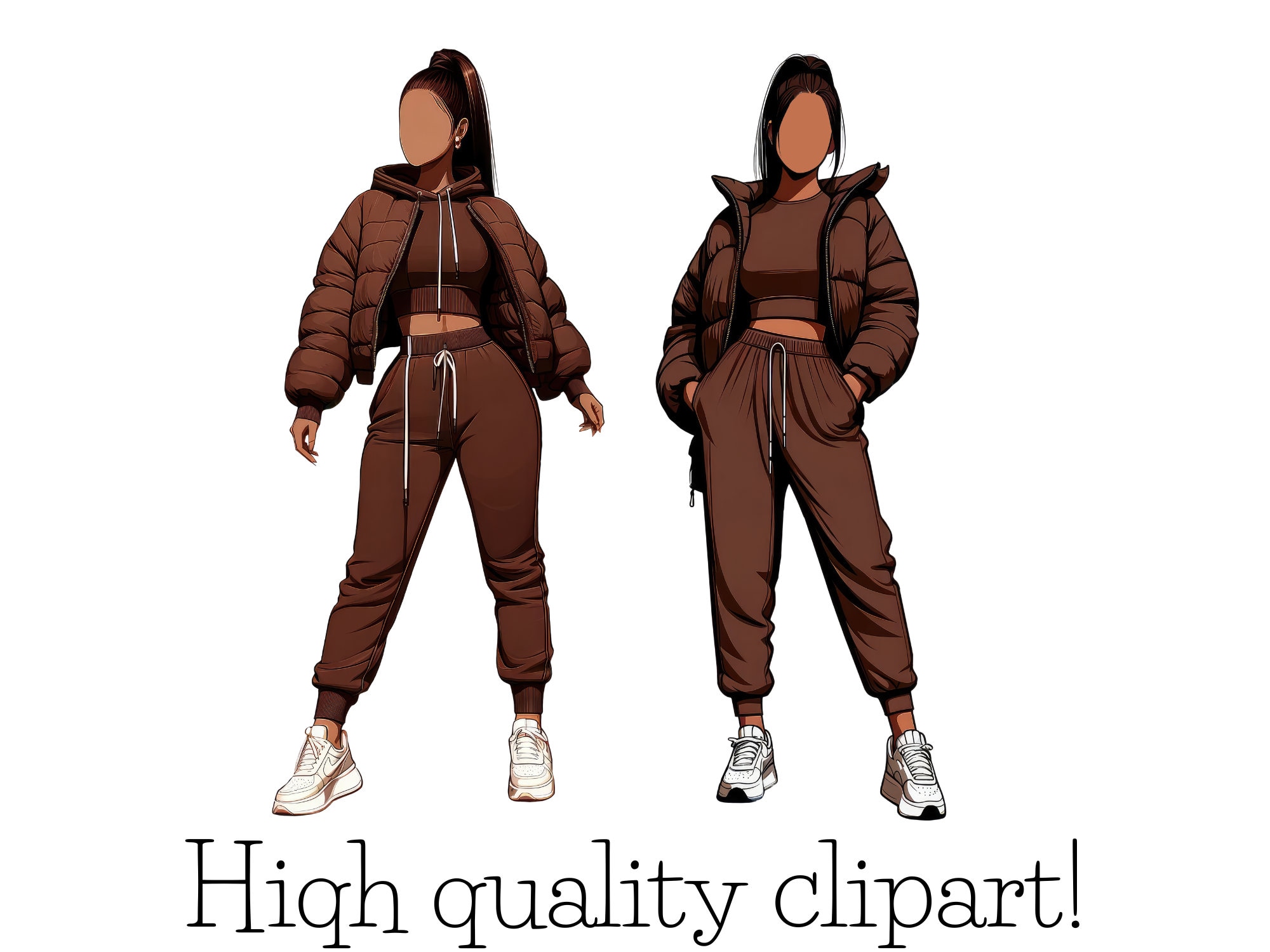 Faceless Black Girl PNG, Black Woman Magic, Fashion Black Girl, Flat ...