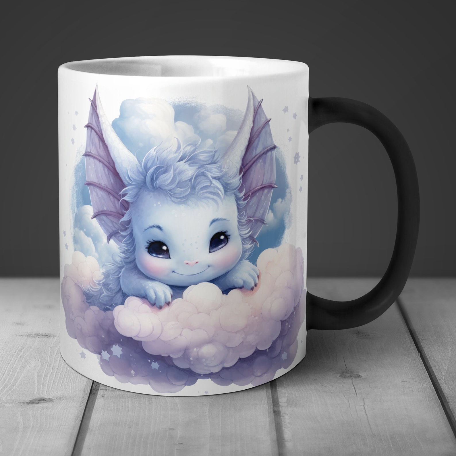 Charming Watercolor Baby Dragon Clipart, Cute Fantasy Dragon Graphics ...