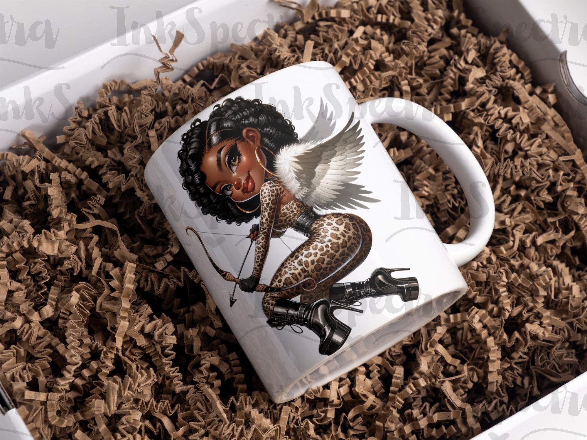 13 Black Girl Chibi Cupid Clipart for Valentine's Day, Love Cupids PNG ...