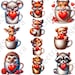 Valentines Animals in a Cup Collection Clipart, 20 PNG Valentines Day ...