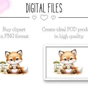 Safari Baby Animal PNG, Cute Jungle Animals Clipart, Watercolor Animal ...