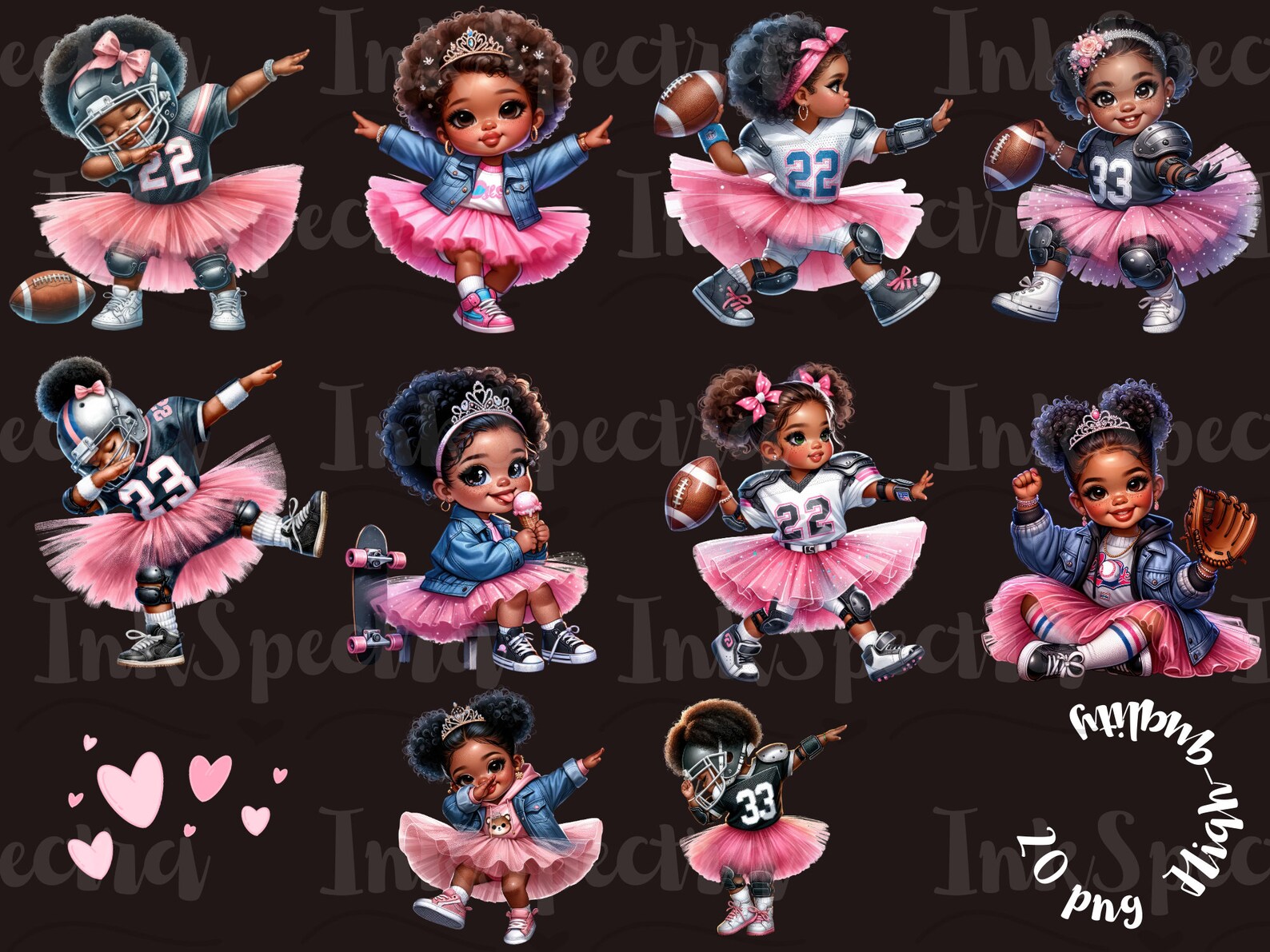 Sporty Princess Black Chibi Doll Clipart, Chibi Athletic Child Art ...