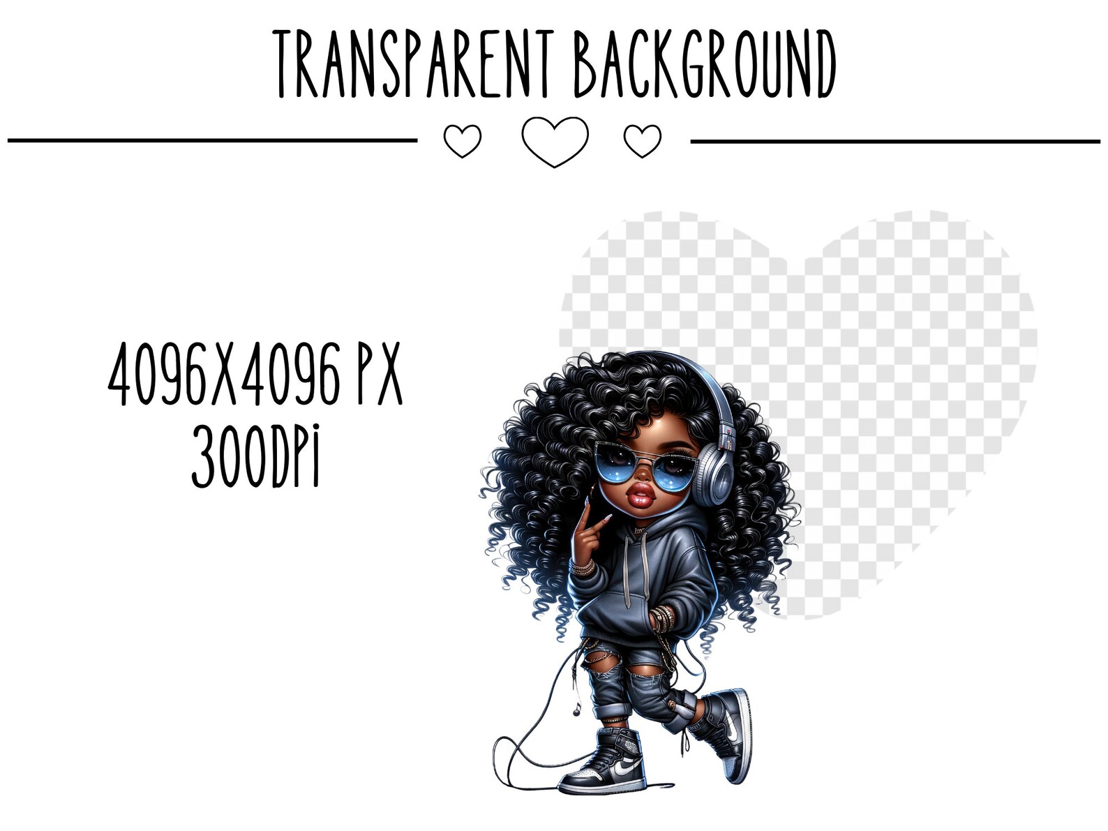 Black Hip Hop Chibi Girls, Hip Hop Girls Clipart, Urban Chibi Art for ...
