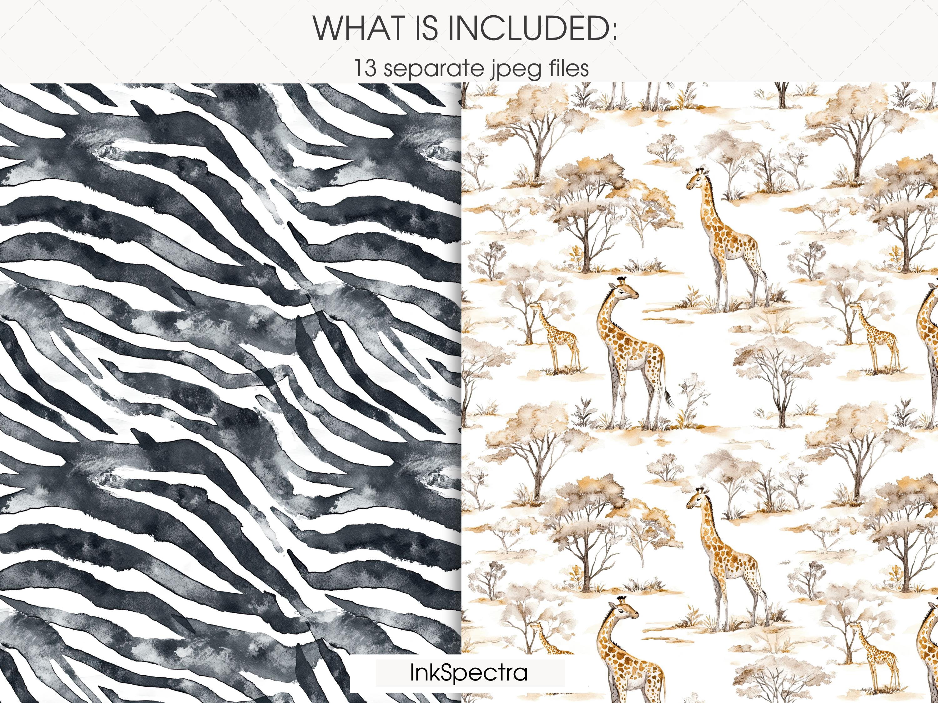 Safari Animal Print Digital Paper, Jungle Scrapbook Backgrounds ...