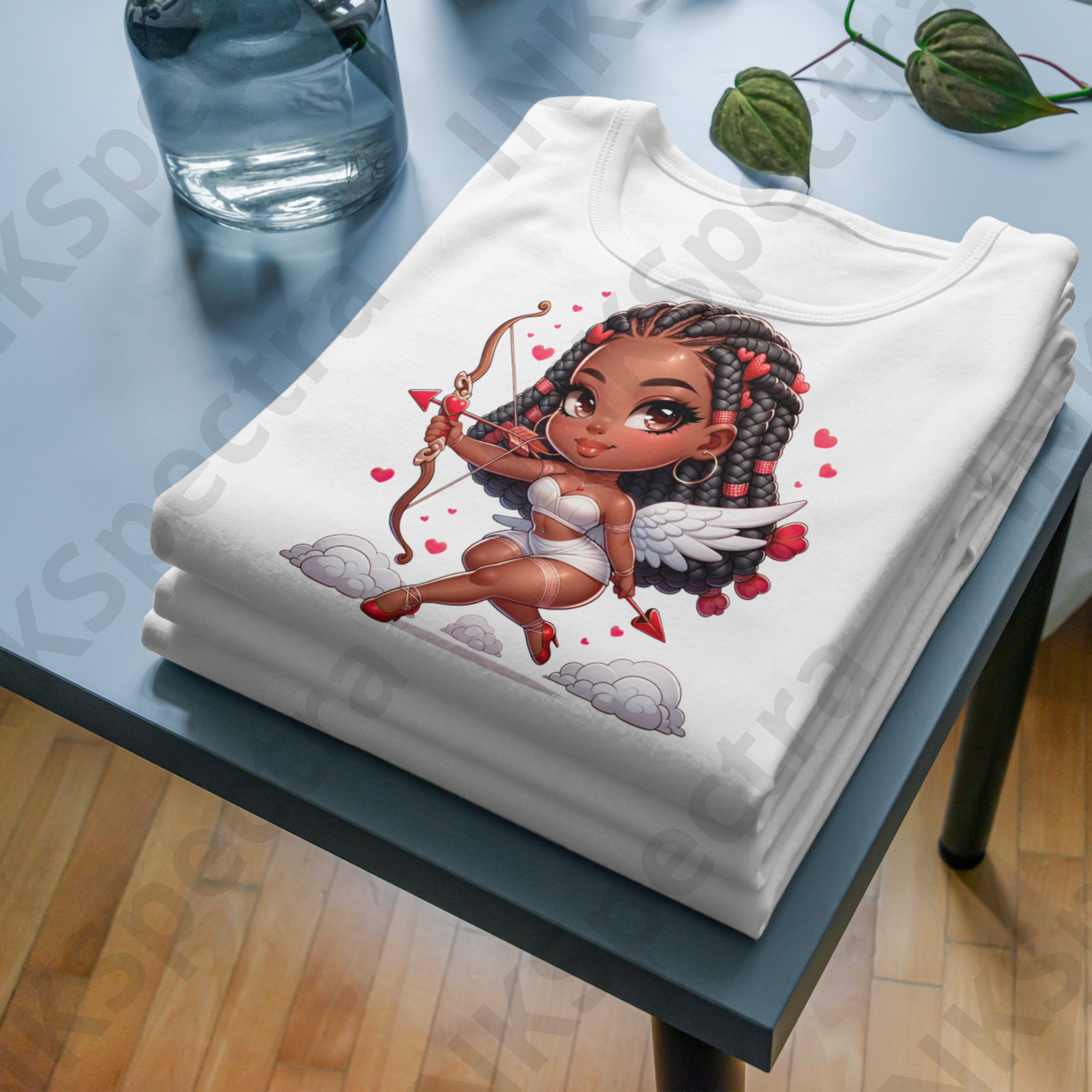 21 Chibi Black Girl Cupid Clipart for Valentine's Day- Love Cupids PNG ...