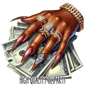 Female Black Hand Holding Money PNG, Money Stack Clipart, Black Afro ...